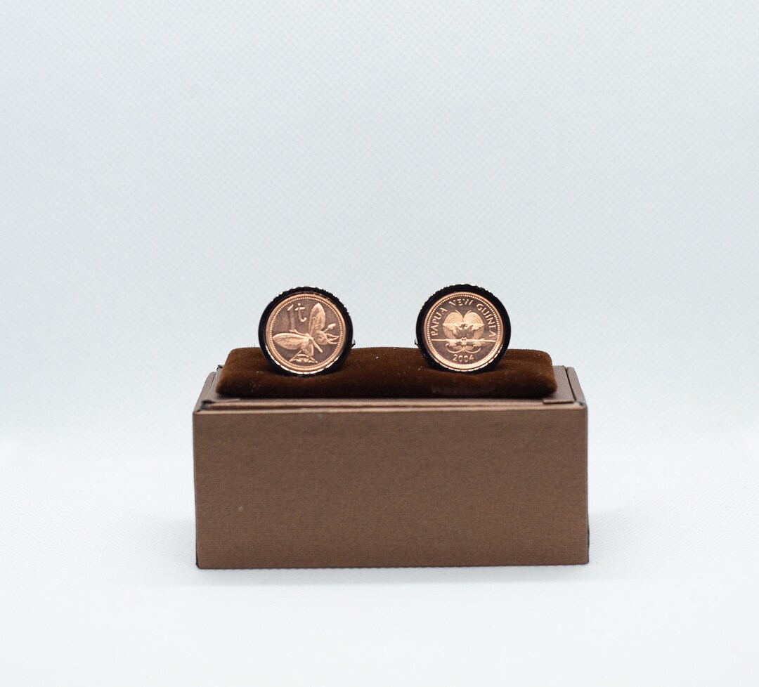 Coin Cufflinks - Papua New Guinea 1 Toea Elizabeth II Coin, Choice of ...