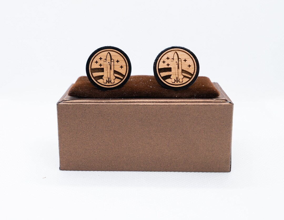 Nasa Space Shuttle Wooden Cufflinks - Wedding Cufflinks, Engraved ...
