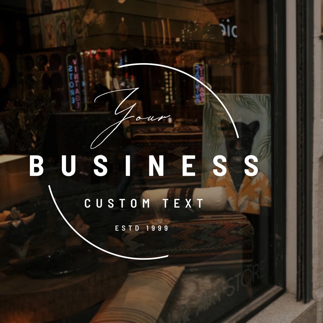 Custom Business Decal - Storefront Logo - Personalized Vinyl Lettering ...