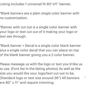 Custom Windshield Banner // Your Logo or Text Cut Out // Blank Banners ...