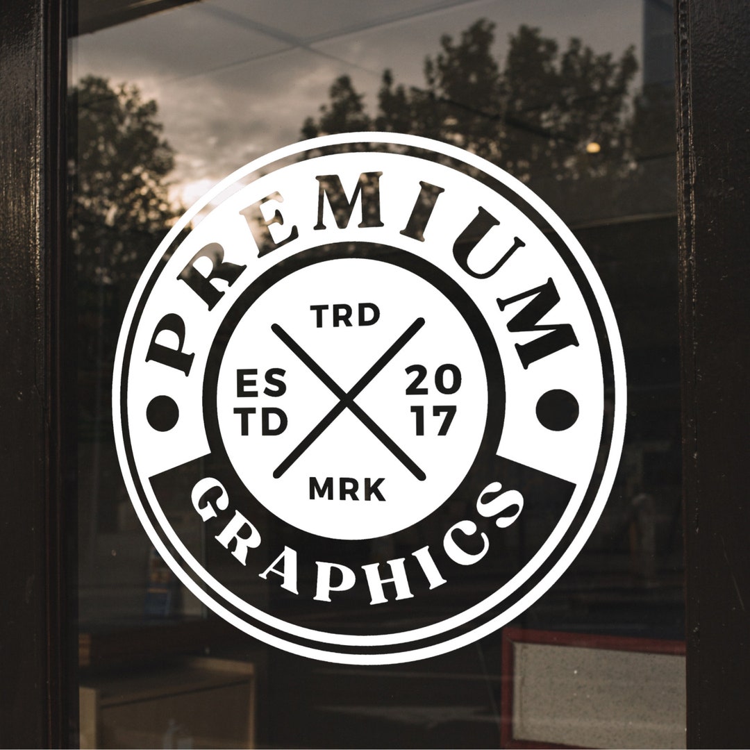 Customizable Circle Logo Window Decal / Your Company Name or Logo ...