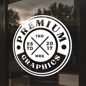 Customizable Circle Logo Window Decal / Your Company Name or Logo ...