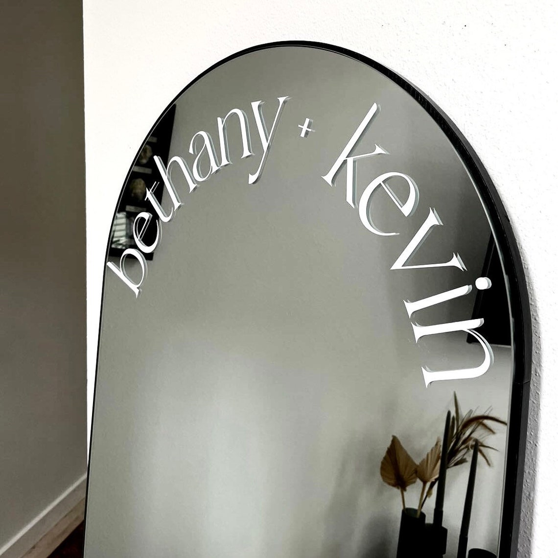 Wedding Mirror Decal / Customizable Curved Names Decal - Etsy