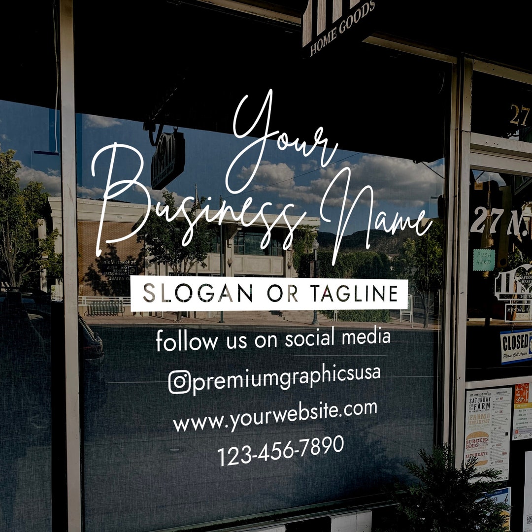 Customizable Business Window Decal / Your Name or Logo / Create Your ...