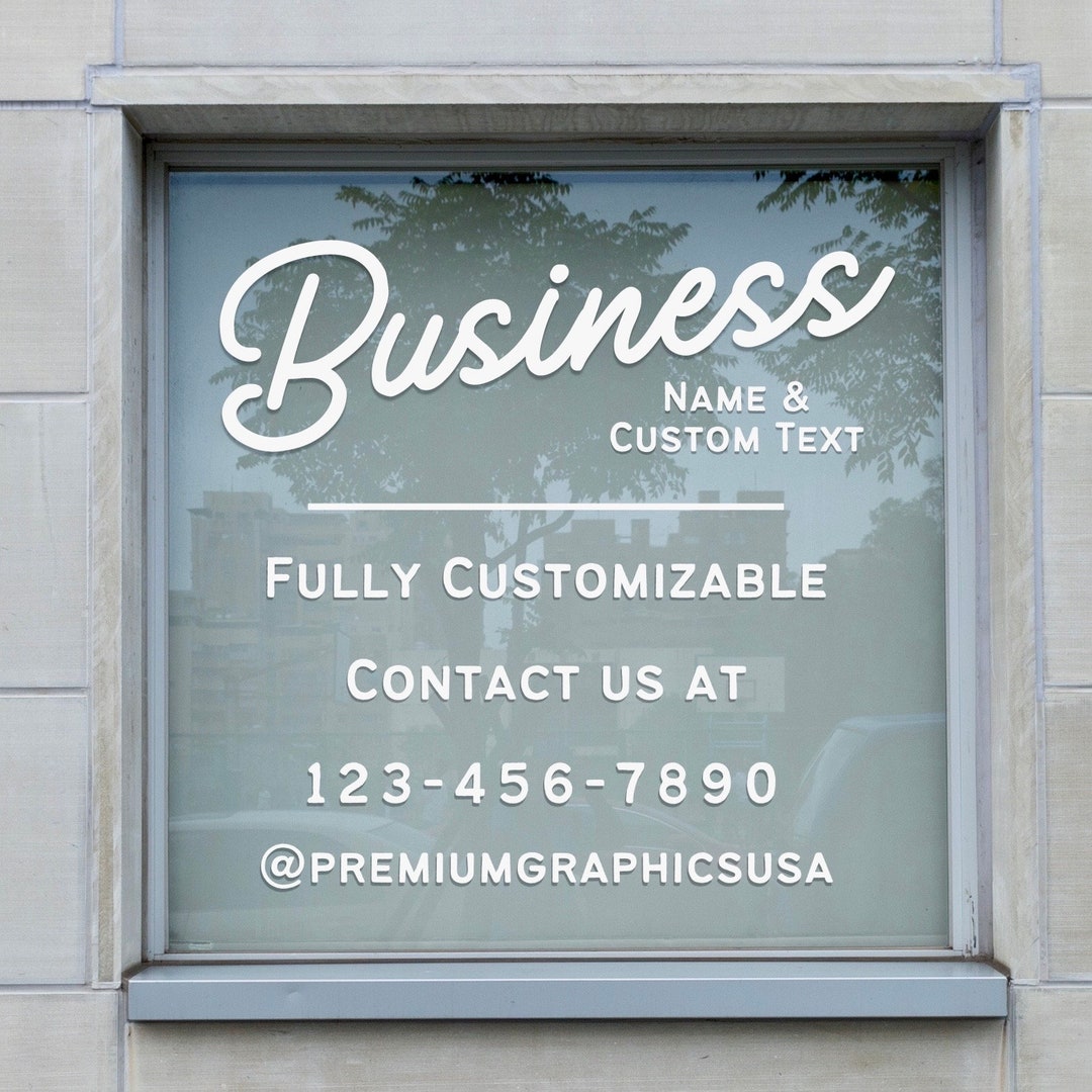 Custom Business Window Decal, Sticker for Business Sign Commercial ...