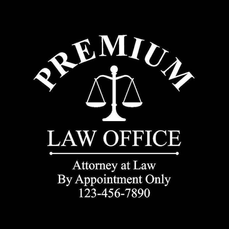 Your Custom Law Office Decal / Create Your Own Vinyl Sign / Your ...