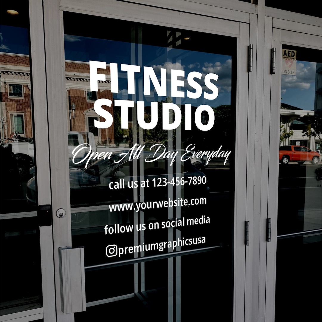 Customizable Gym Window Decal / Your Company Name or Logo Storefront ...