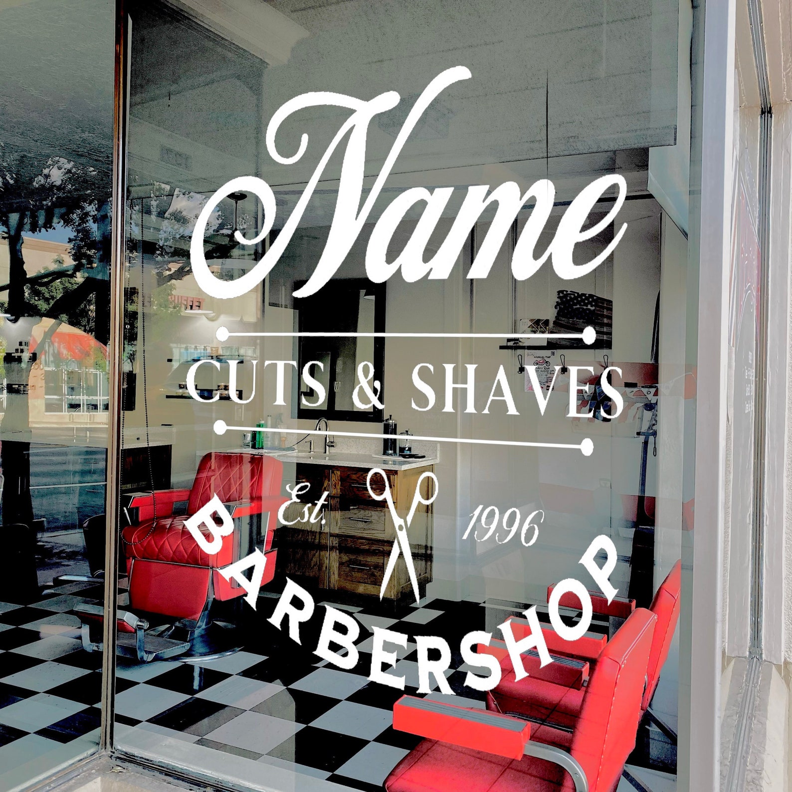 Customizable Barbershop Sign Decal / Vinyl Lettering for Your Barber ...
