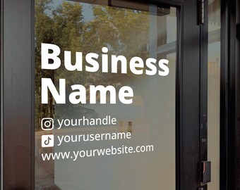 BEST SELLER Custom Business Decal Your Company Name or Logo Storefront ...