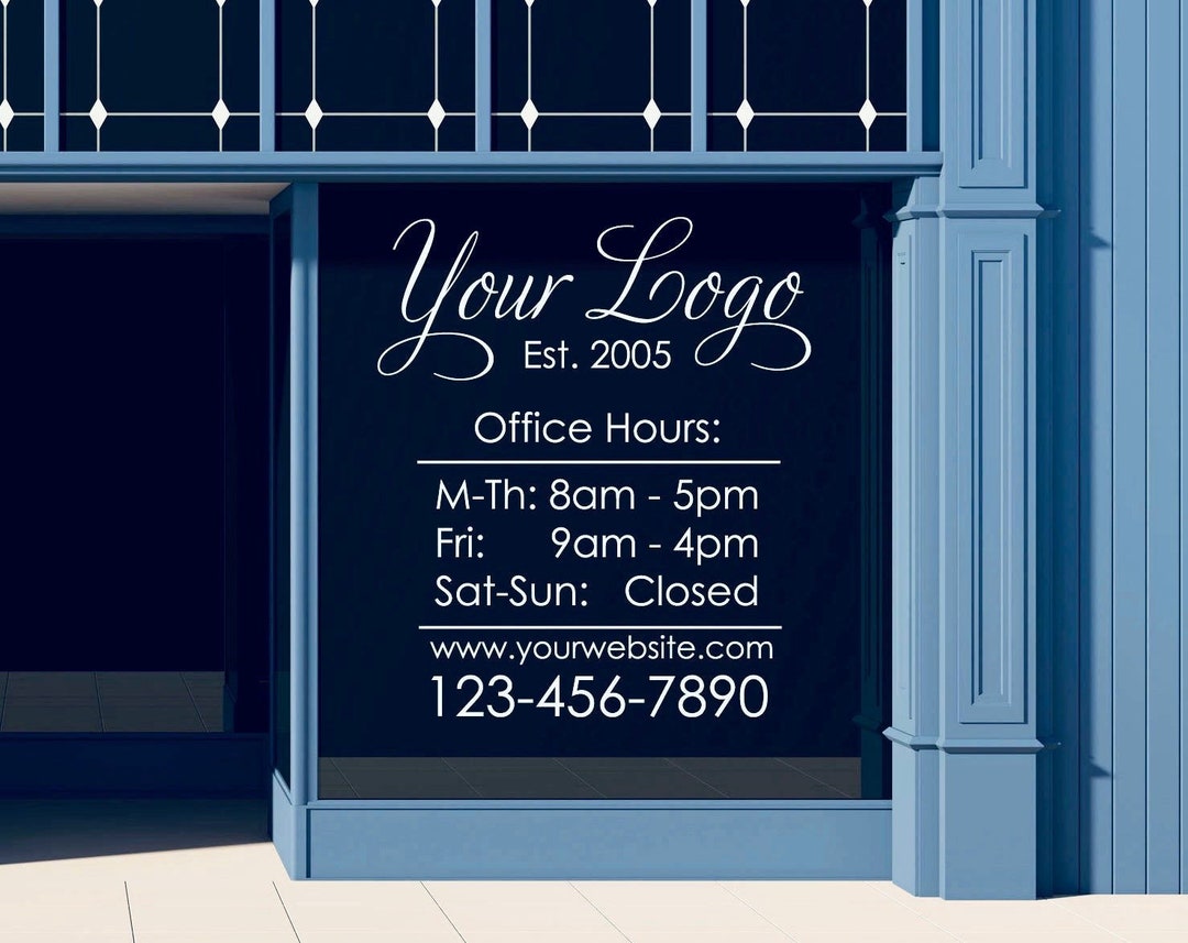 Custom Business Sign Decal | Personalized Company Logo, Name, Social ...