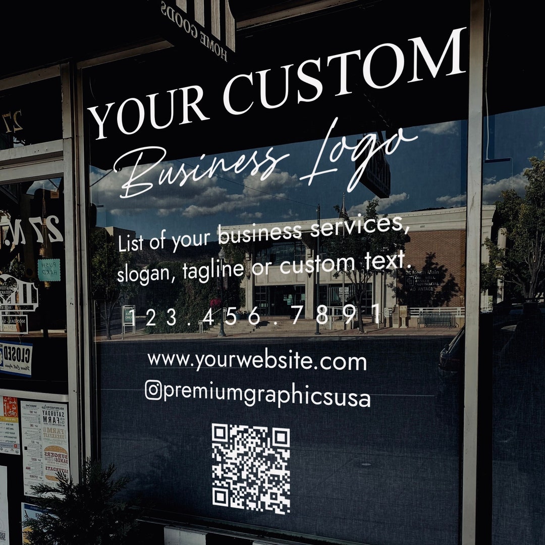 Personalized Business Window Decal - Your Company Name, Logo, Phone ...