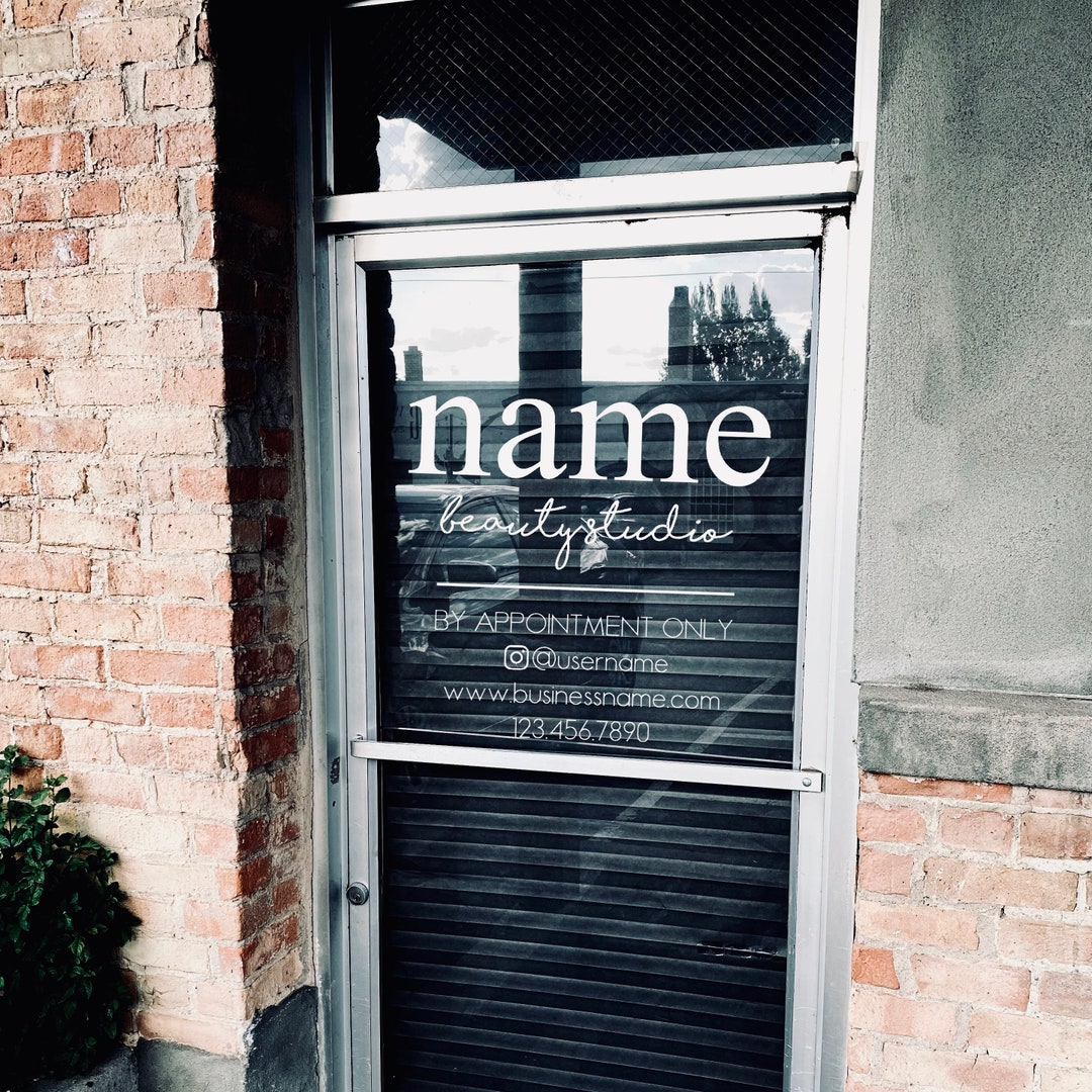 Custom Salon Door Sign / Vinyl Shop Decal / Your Company Logo ...