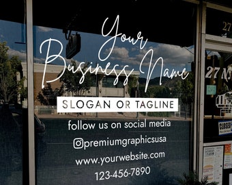 Custom Business Window Decal #1,company Name Logo Window Wall Sticker ...