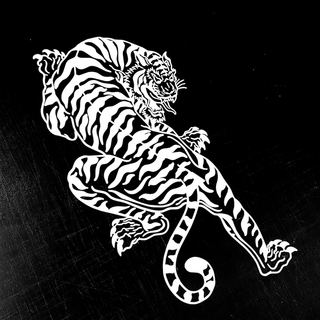 Crawling Tiger Decal Sticker / Drawn by Hand / Window Body Windshield ...