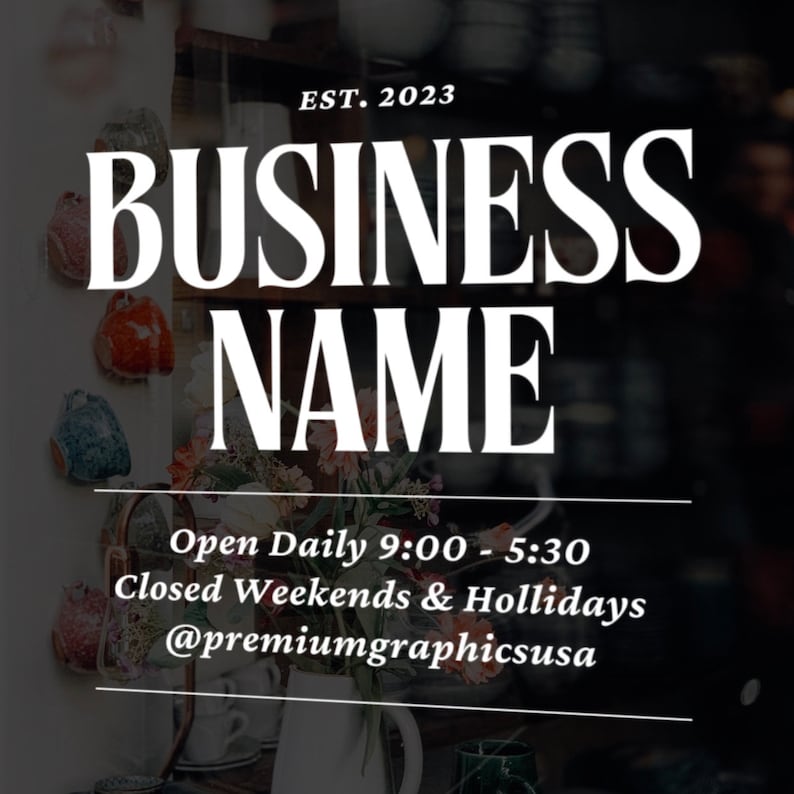 Custom Vinyl Business Sign / Your Company Name or Logo / Storefront ...