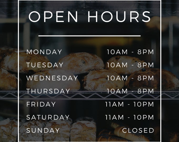 Store Hours Sign - Etsy