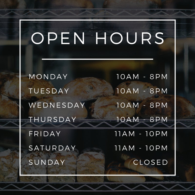 Hours Sign Outdoor - Etsy