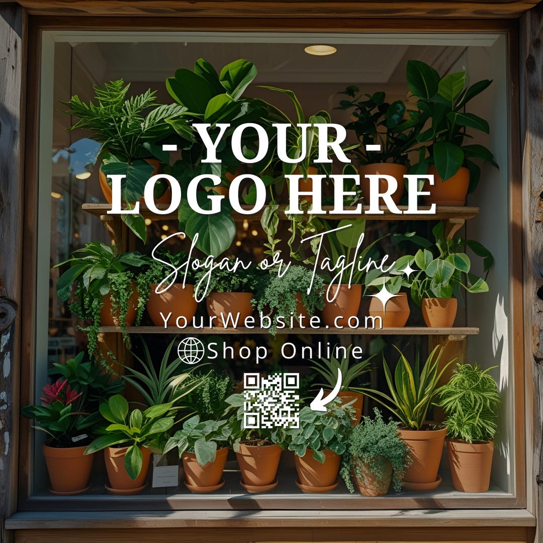 Fully Customizable Window Sign - Customizable Business Decal - Logo ...