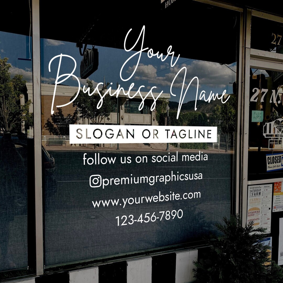 Customizable Business Window Decal / Your Company Name or Logo - Etsy