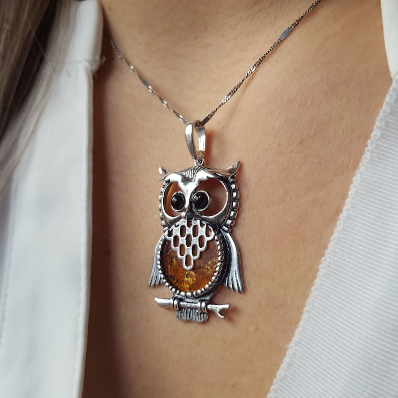 Baltic Amber Jewelry Owl - Etsy