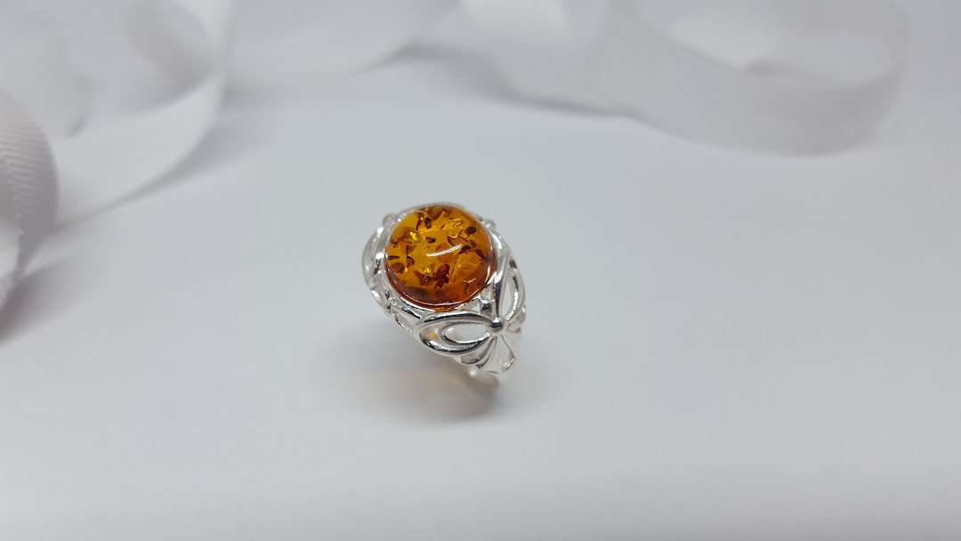Baltic Amber Ring Round Amber Ring Adjustable Amber Ring - Etsy.de