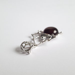 Red Baltic Amber Spider Necklace, Amber Spider Pendant, Big Silver ...