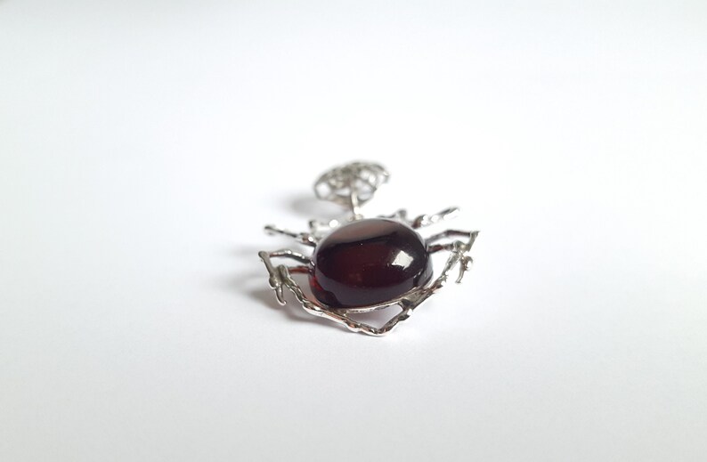 Red Baltic Amber Spider Necklace Amber Spider Pendant Big - Etsy