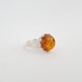 Round Princess Amber Ring, Adjustable Baltic Amber Ring, Silver and ...