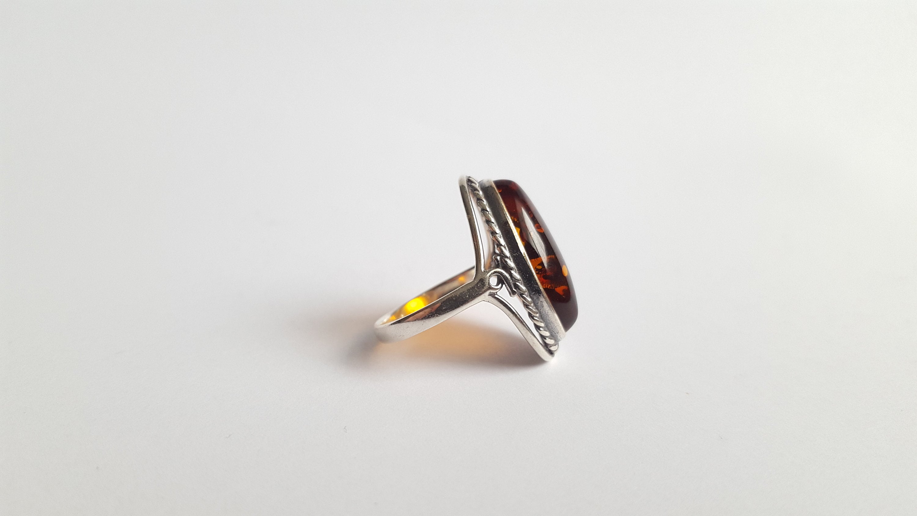 Large Baltic Amber Ring Victorian Amber Ring Long Amber | Etsy