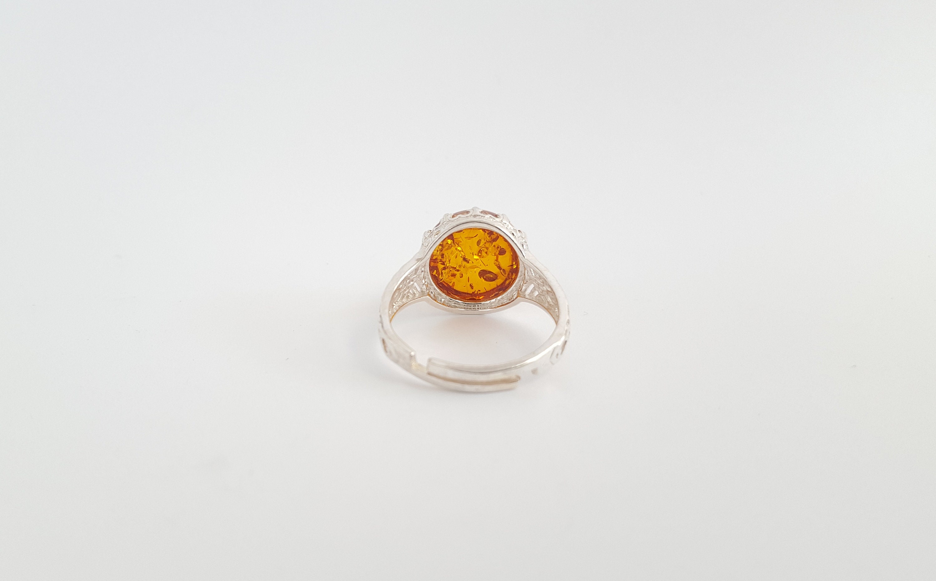 Round Princess Amber Ring Adjustable Baltic Amber Ring | Etsy