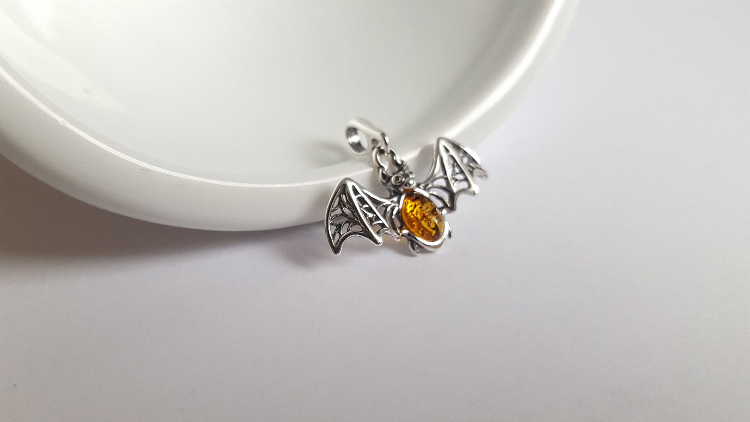 Amber Stone Bat Charm Baltic Amber Bat Necklace Vampire Bat - Etsy Canada