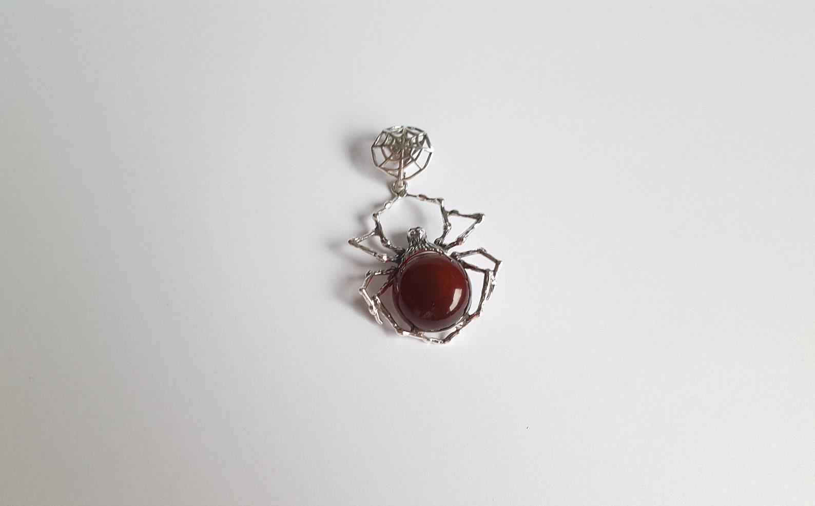Red Baltic Amber Spider Necklace Amber Spider Pendant Big - Etsy