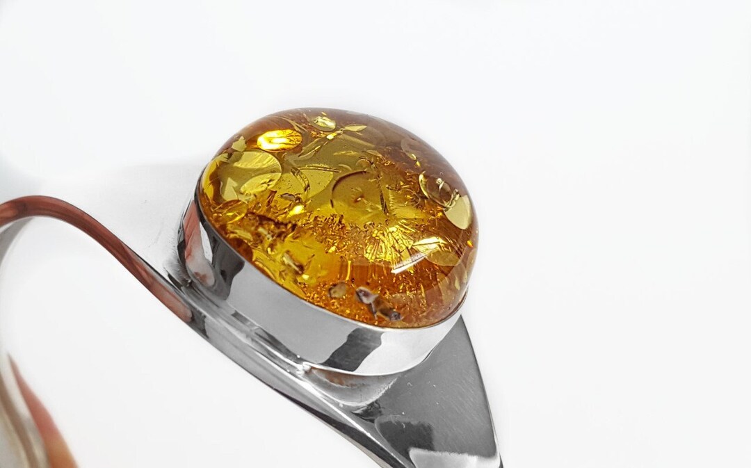 Large Baltic Amber Bracelet, Amber Bangle Bracelet, Big Amber Cuff ...