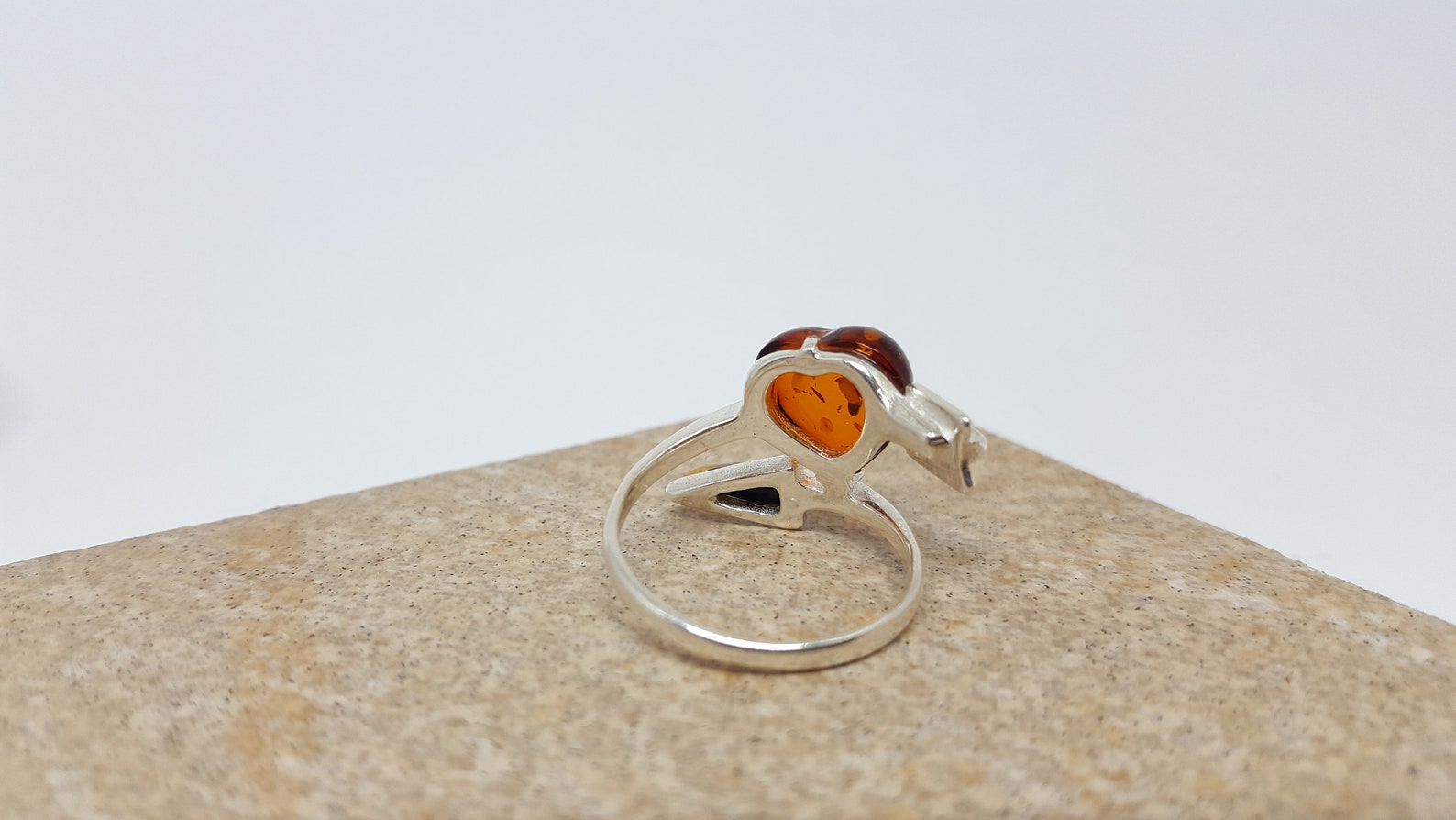 Amber Heart Ring, Arrow and Heart Jewelry, Gift for Girlfriend, Heart ...