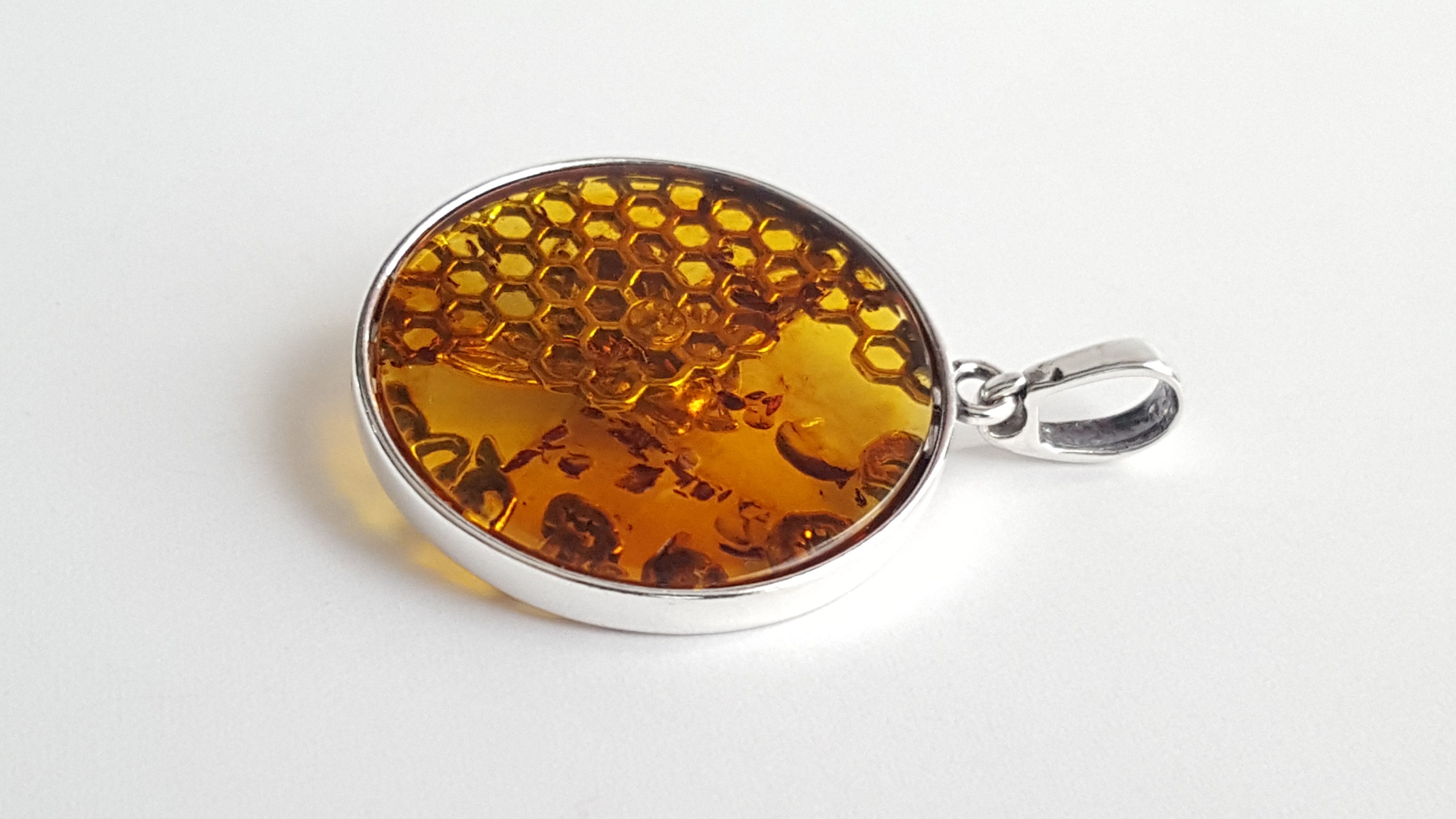 Round Amber Medallion Amber Honeycomb Necklace Round Amber | Etsy