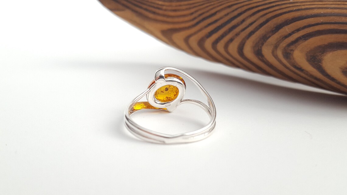 Small Baltic Amber Ring, Dainty Amber Ring, Everyday Amber Ring, Modern ...