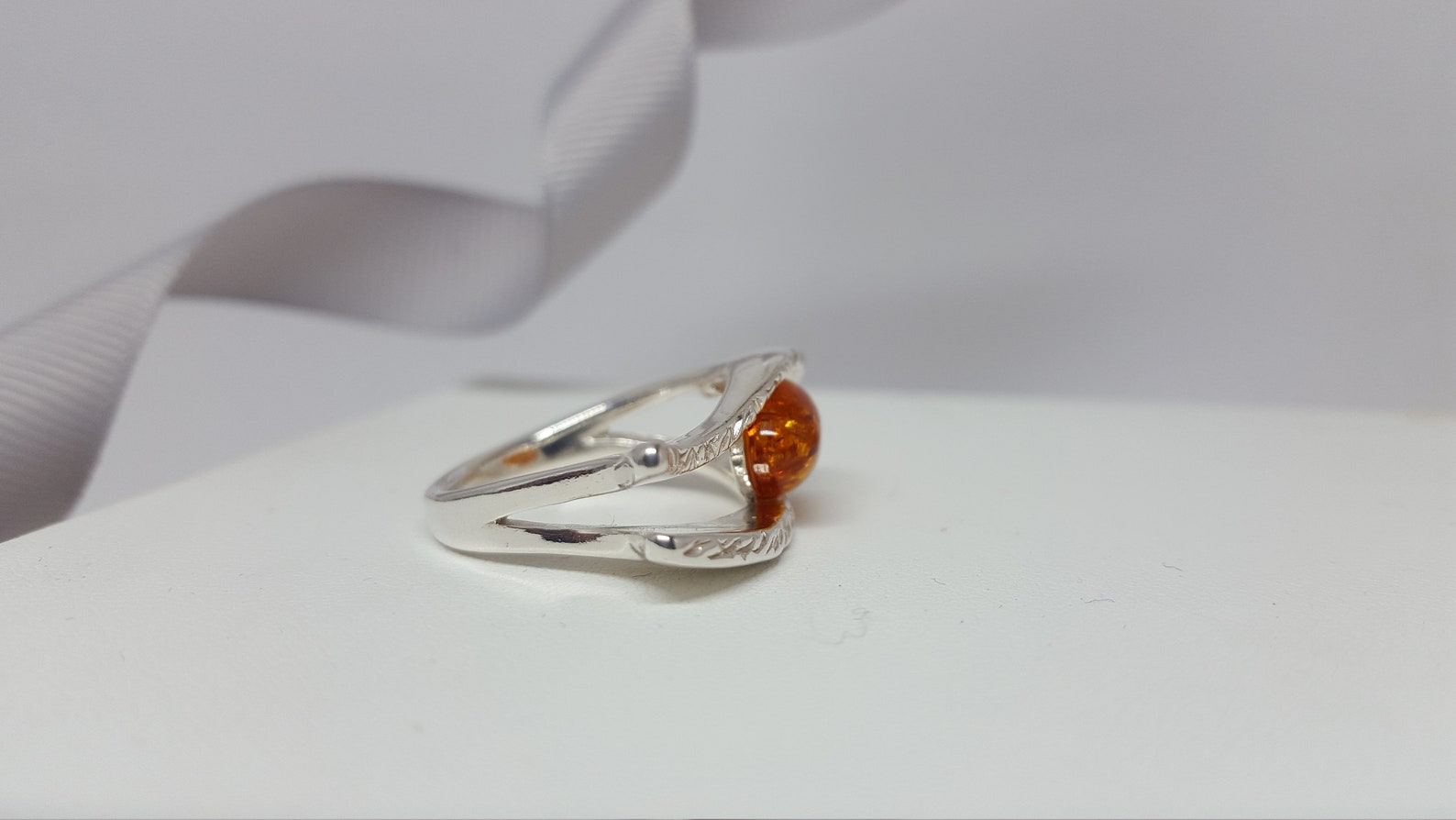 Long Horizontal Amber Ring Long Ring Natural Baltic Amber - Etsy