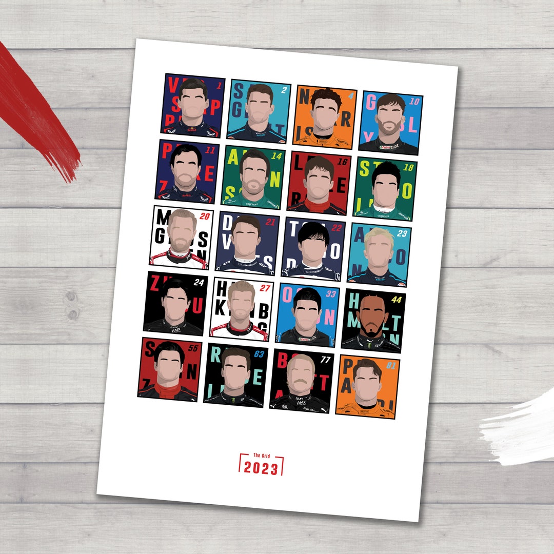 The 2023 Grid - Formula 1 Drivers' Presentation Print - Gift - Wall Art ...