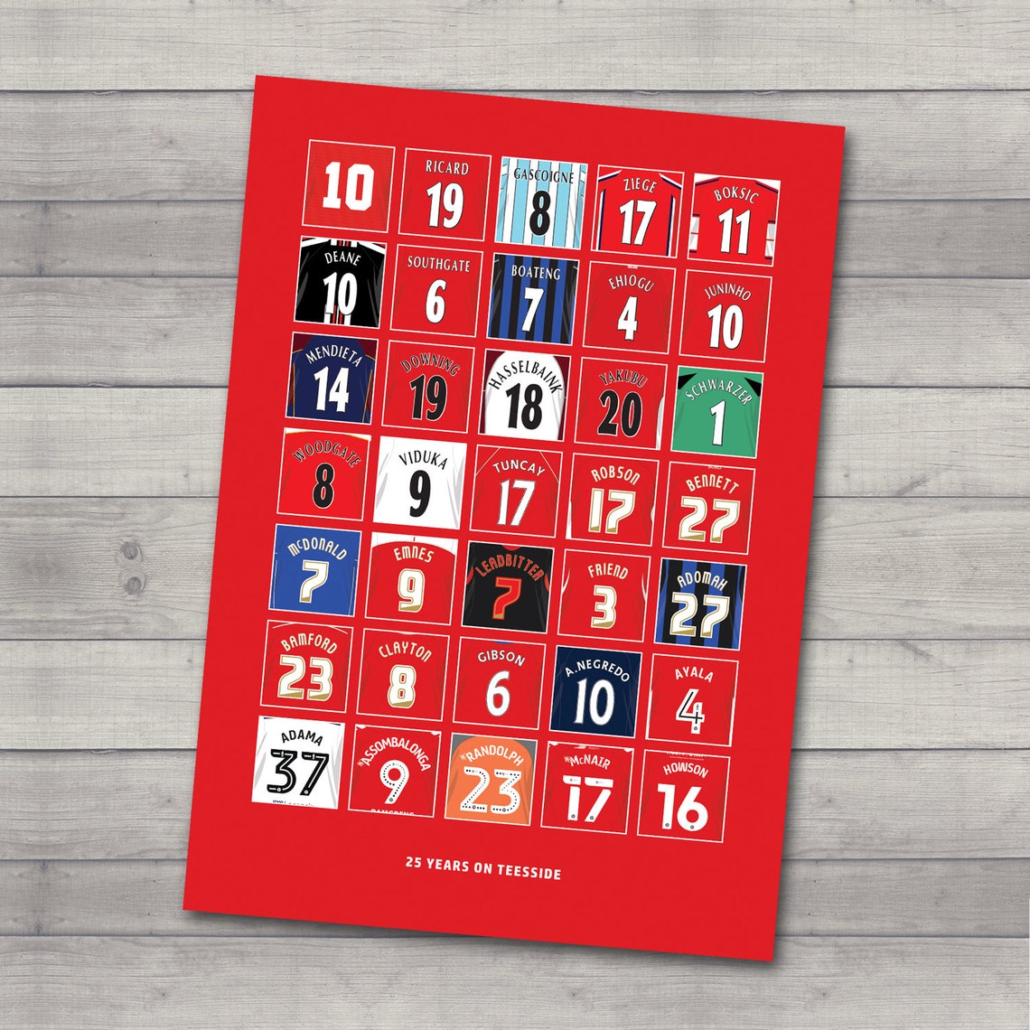 Middlesbrough 25 Years on Teesside Legends Print Gifts - Etsy UK