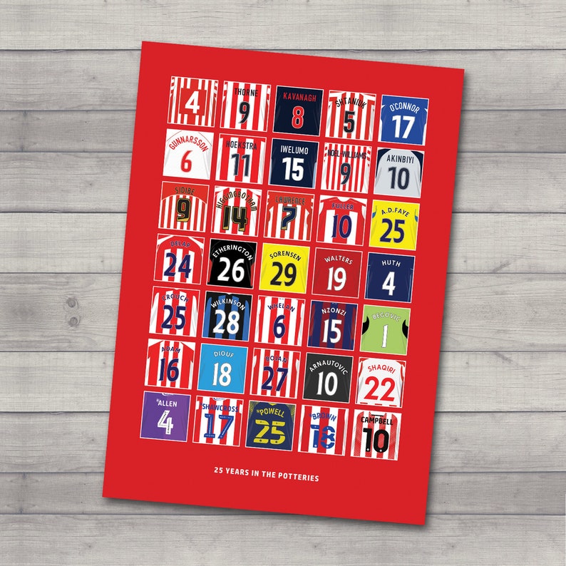 Stoke City 25 Years in the Potteries Legends Print Gifts - Etsy UK