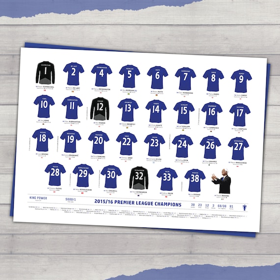 2016 Leicester City 2015/2016 Premier League Champions Team - Etsy UK