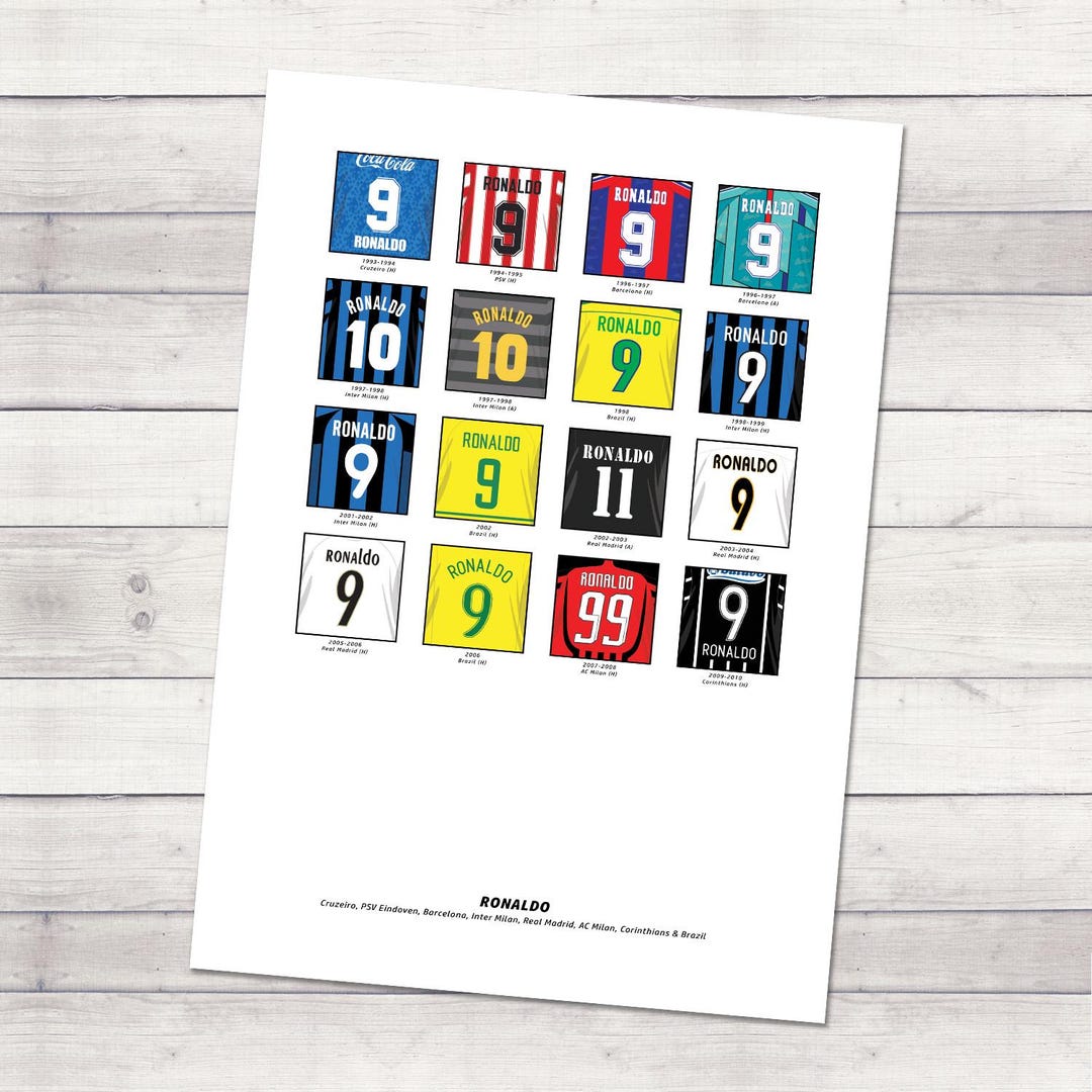 Ronaldo R9 Career Presentation Print Gift Wall Art Poster - Etsy
