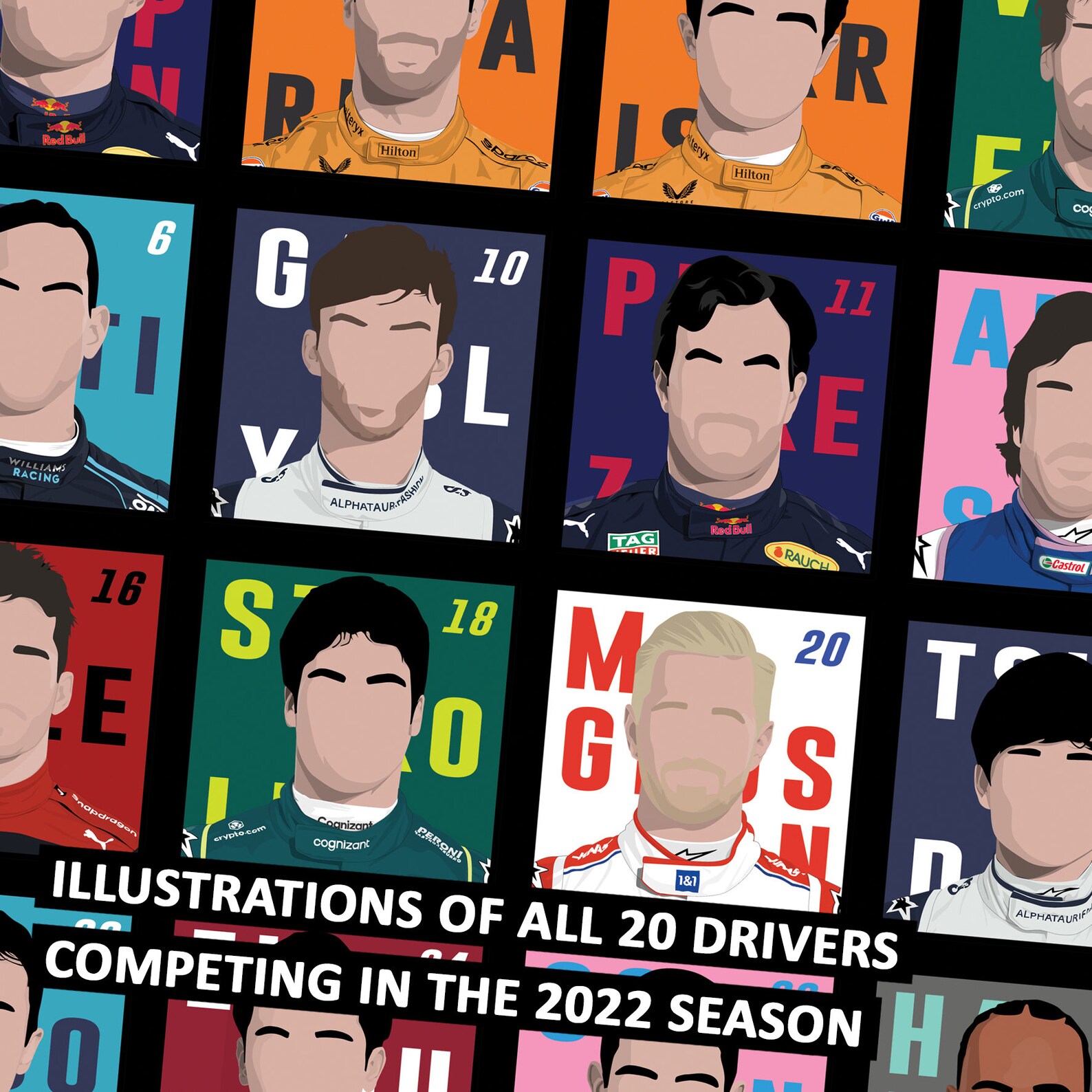 The 2022 Grid Formula 1 Drivers' Presentation Print - Etsy UK