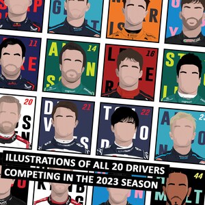 The 2023 Grid - Formula 1 Drivers' Presentation Print - Gift - Wall Art ...
