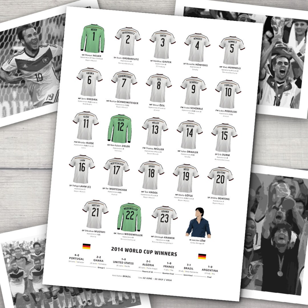2014 - Germany World Cup 2014 Squad - Presentation Print - Gift - Wall ...