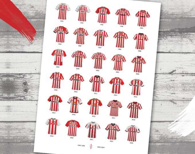 Sunderland AFC Classic Kits 1879 to 2021 A3/A4 Poster Football Team ...