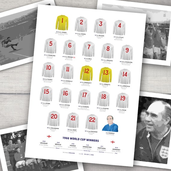 1966 England World Cup 1966 Squad Presentation Print - Etsy UK