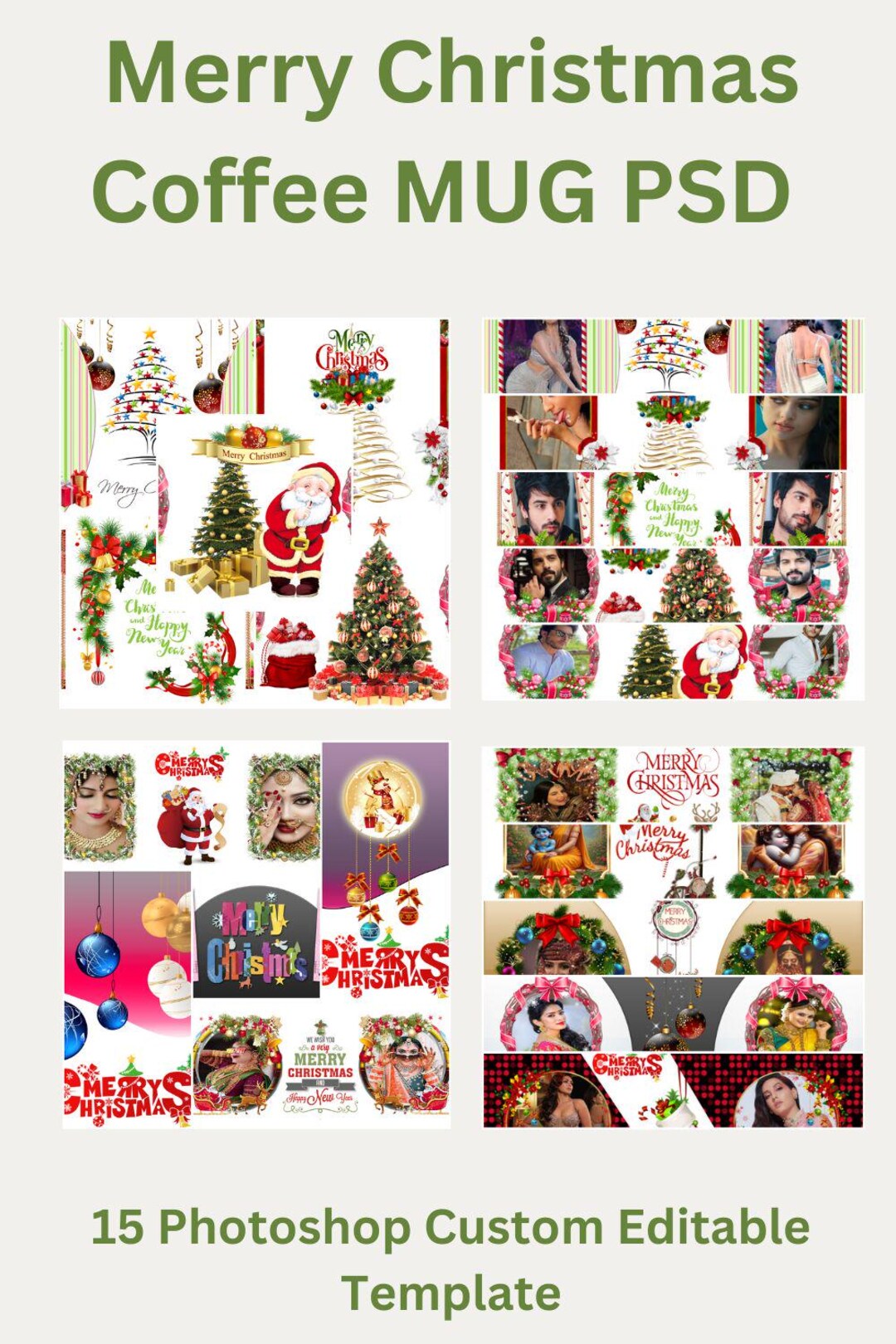 15 Merry Christmas Mug Template, PSD Mug Templates, Xmas Coffee Mug ...