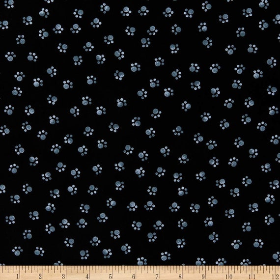 A Dog's Life Faded Paw Prints in Black by Timeless | Etsy