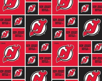 NHL NEW JERSEY Devils Watermark Print 100% Cotton Fabric - Etsy